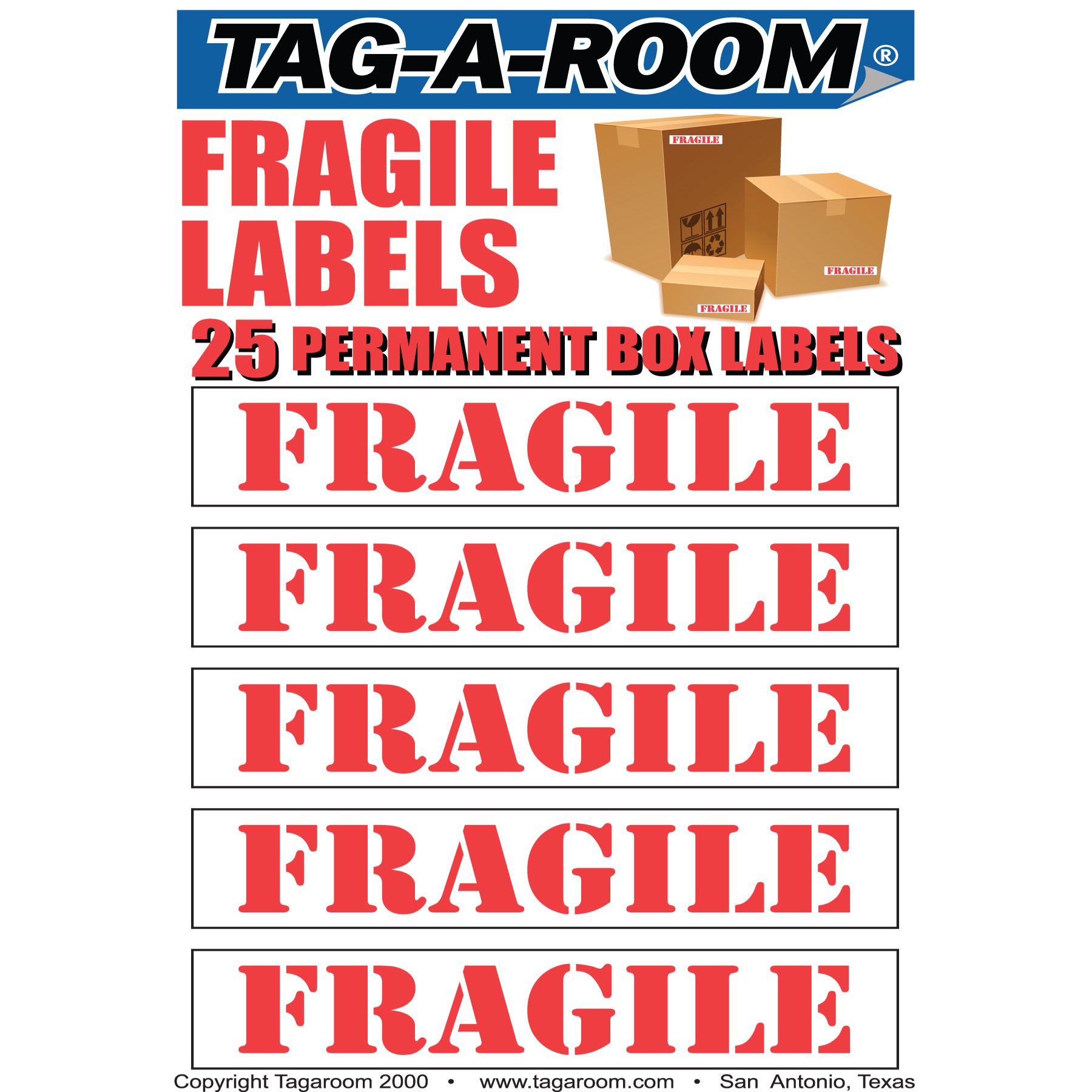 NEW Fragile Labels – 25-Pack for Safe Shipping | UsedCardboardBoxes